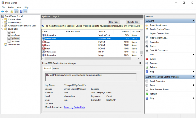 Windows Event Viewer cannot read classic event logs anymore | Event Log ...